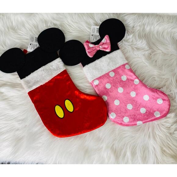 Disney | Holiday | Mickey Mouse And Minnie Mouse Holiday Stockings ...